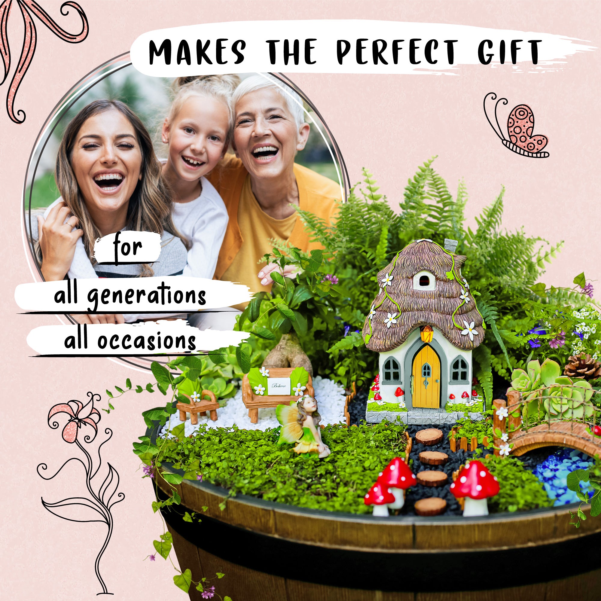 Wee Enchanted Garden Kit Wild Pixy Fairy Garden Accessory Set | Wild